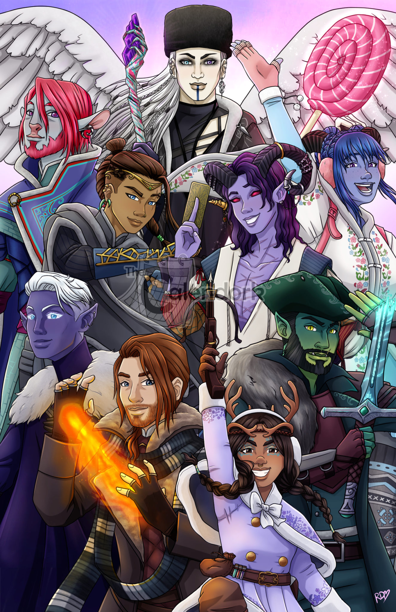 Mighty Nein Group Print – The Calendork